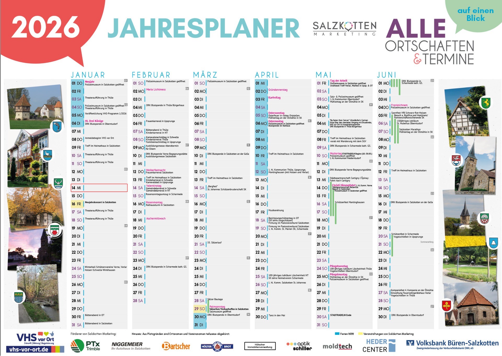 Jahresplaner 2026 der Stadt Salzkotten erscheint - Stadt Salzkotten